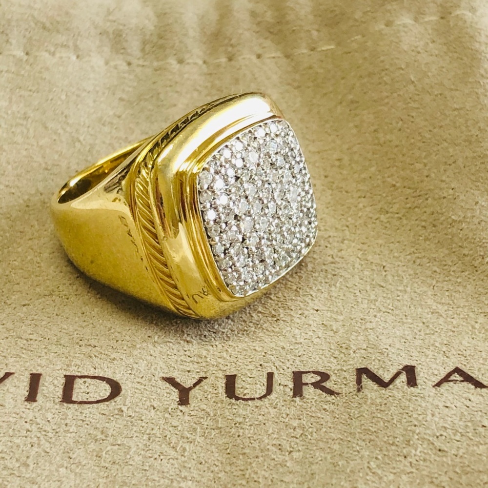 David Yurman 18k Gold Diamond Albion Ring - Gem